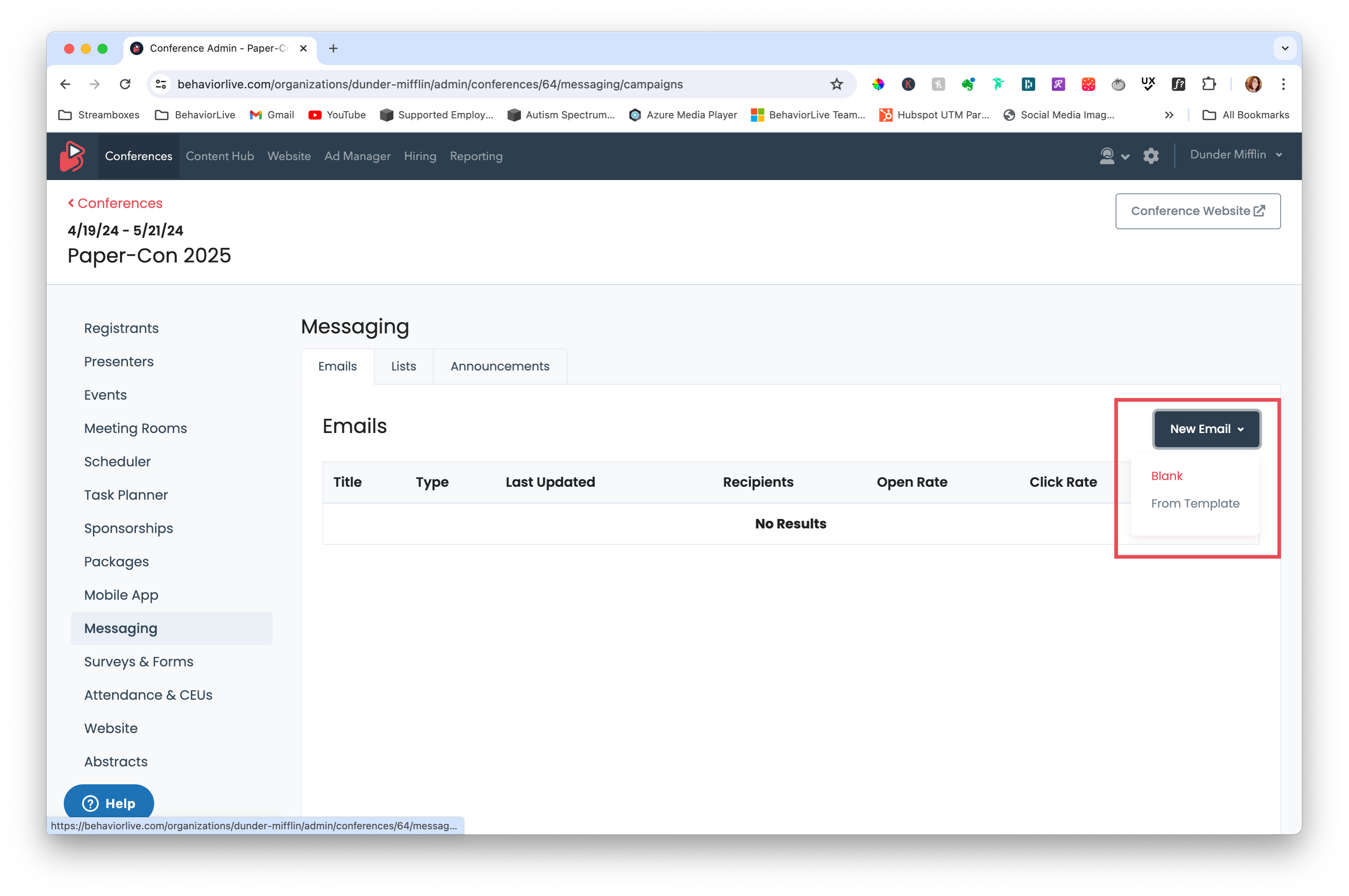Messaging - Starting from Scratch with Blank Emails – BehaviorLive